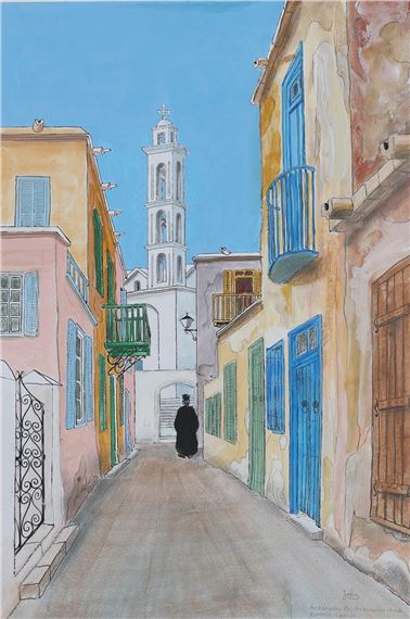 John Sabry | Archangel Street in Kyrenia | MutualArt