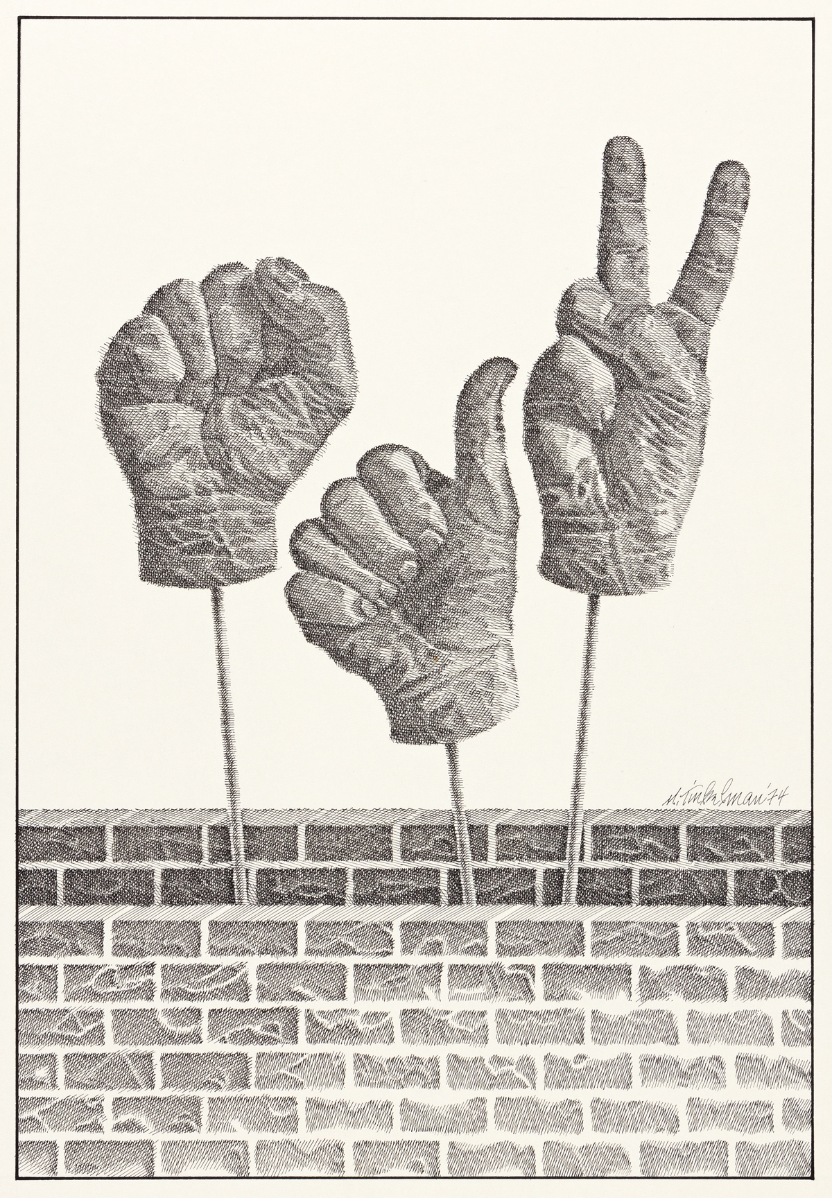 Murray Tinkelman | Signs of Approval and Defiance. (1974) | MutualArt