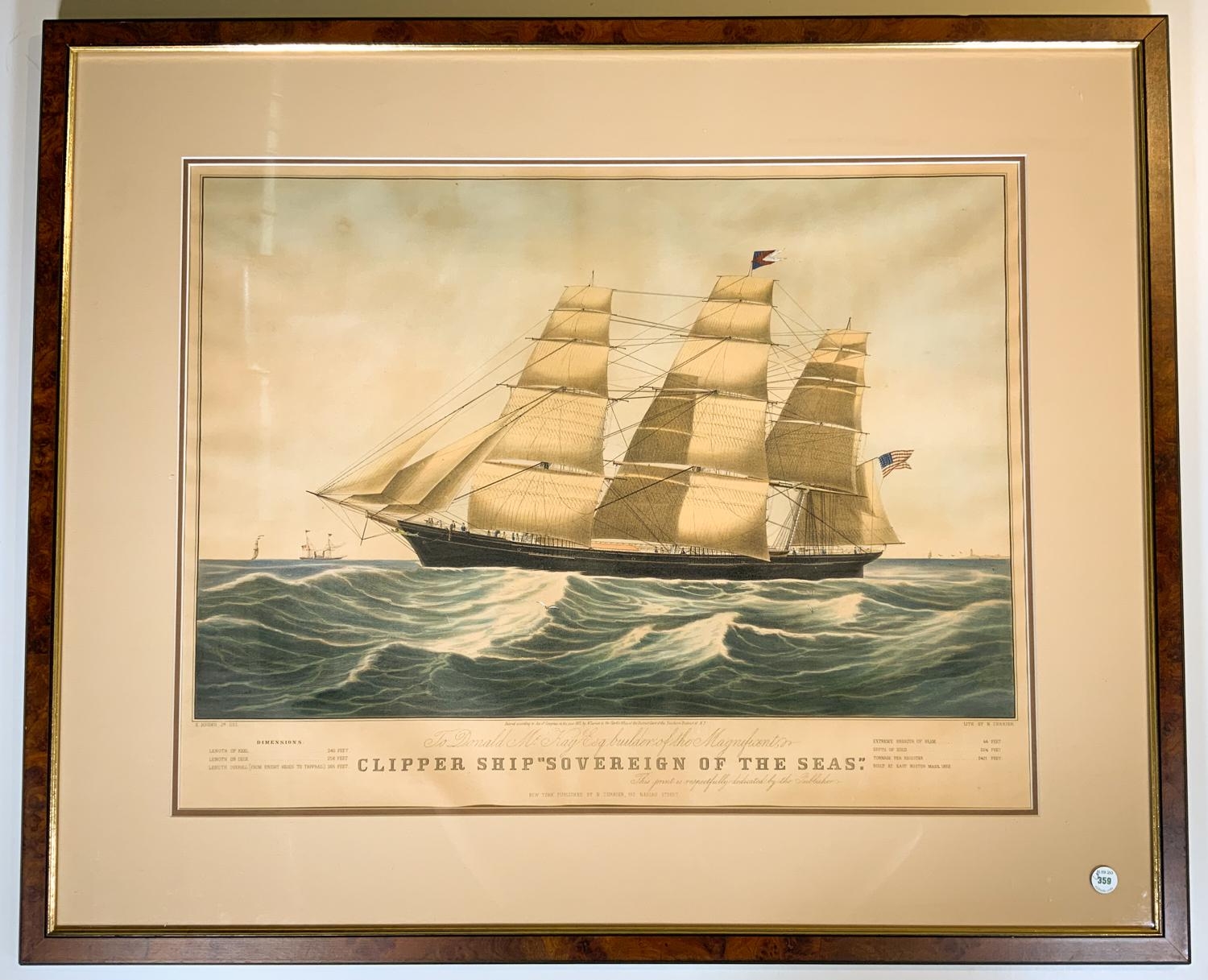 Nathaniel Currier | Clipper Ship Sovereign Of The Seas (1852) | MutualArt