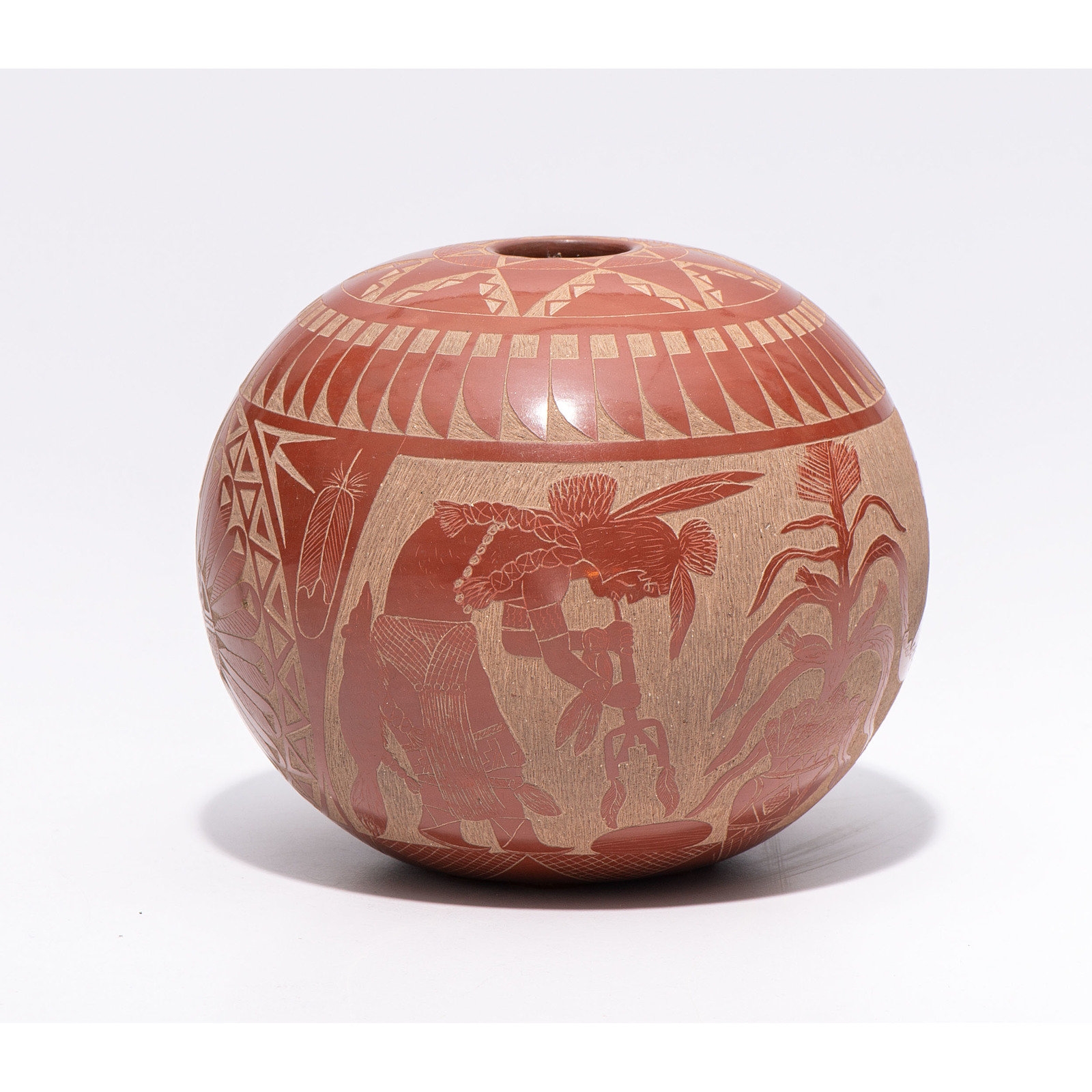 Elmer Red Starr | Award-Winning Sgraffito Redware Seed Jar, with ...