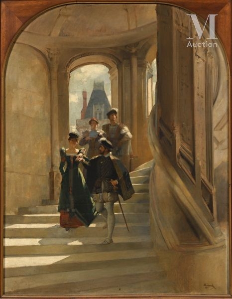 Gustave Surand | La descente de l’escalier à vis de Chambord (1896 ...