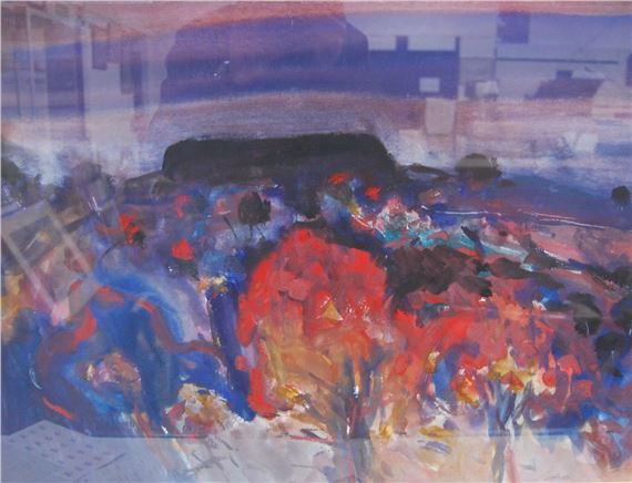 Archie Sutter Watt | Red Trees Night Sky (1995) | MutualArt