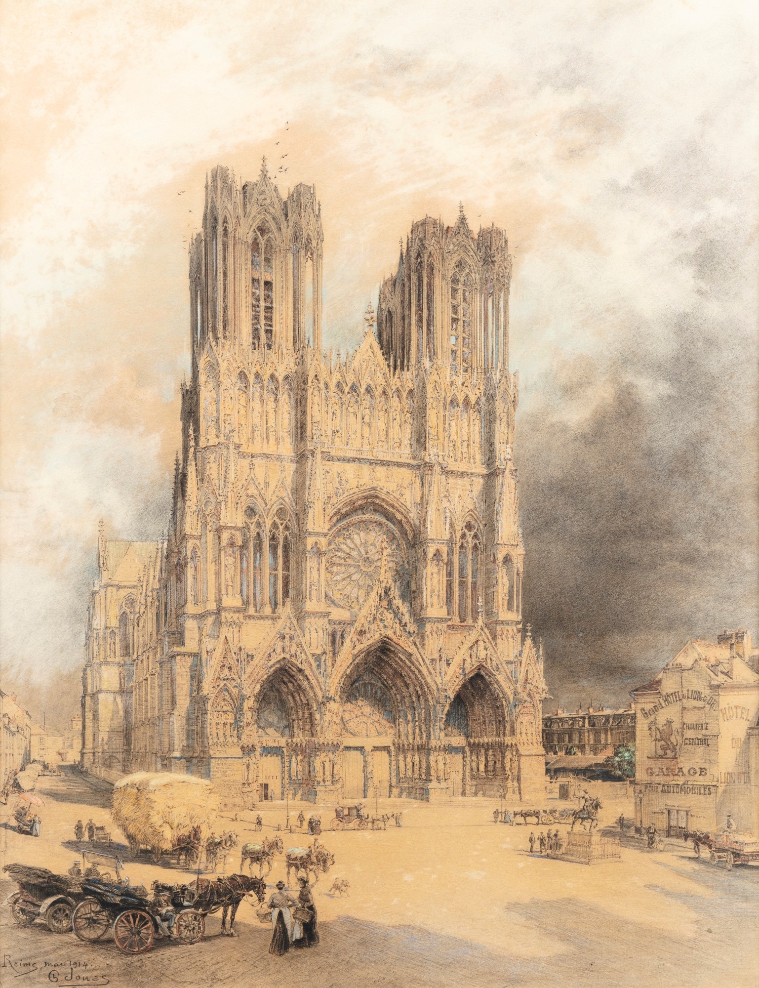 Reims Cathedral Drawing