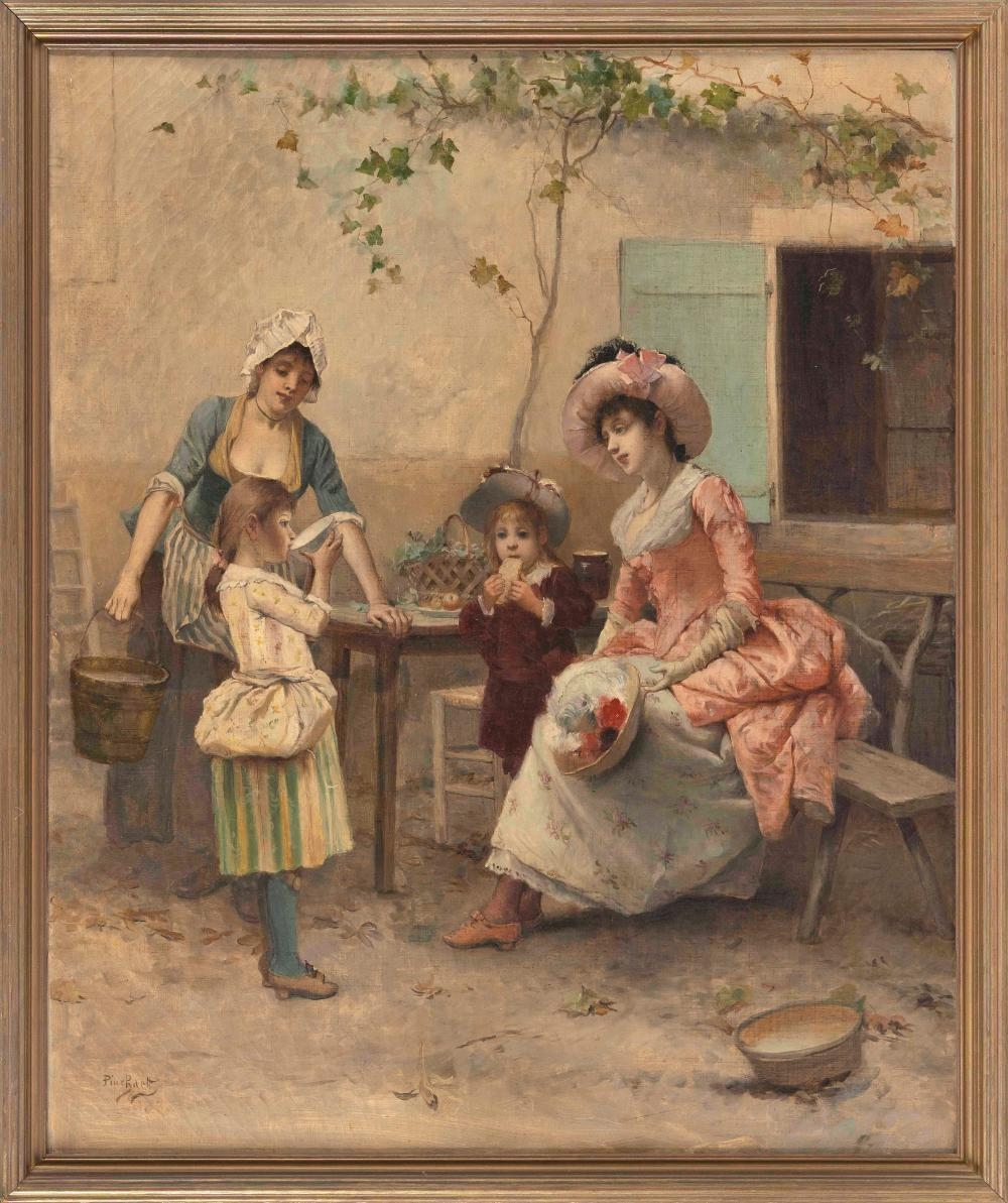 Auguste Pinchart | Women and children enjoying an alfresco lunch ...