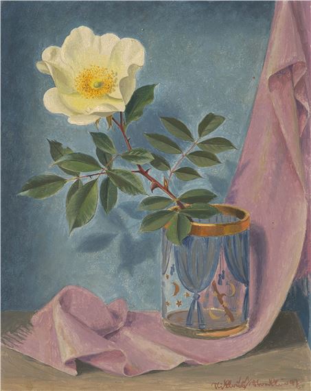 Niklaus Stoecklin | Stillleben mit weisser Rose in Wasserglas (1947 ...