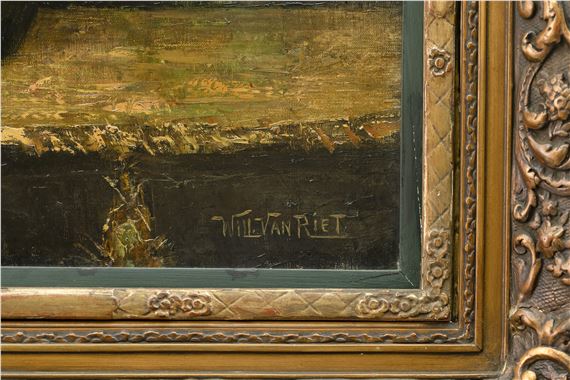 Willy Van Riet | Still life with flowers and Japanese cabinet | MutualArt