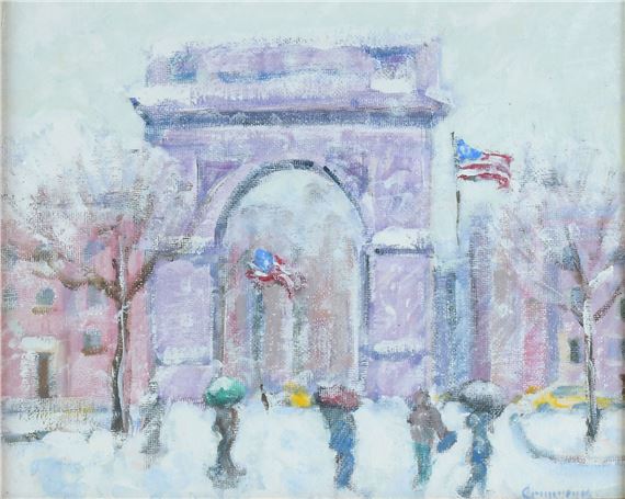 John Crimmins | Washington Square Park in the Winter | MutualArt