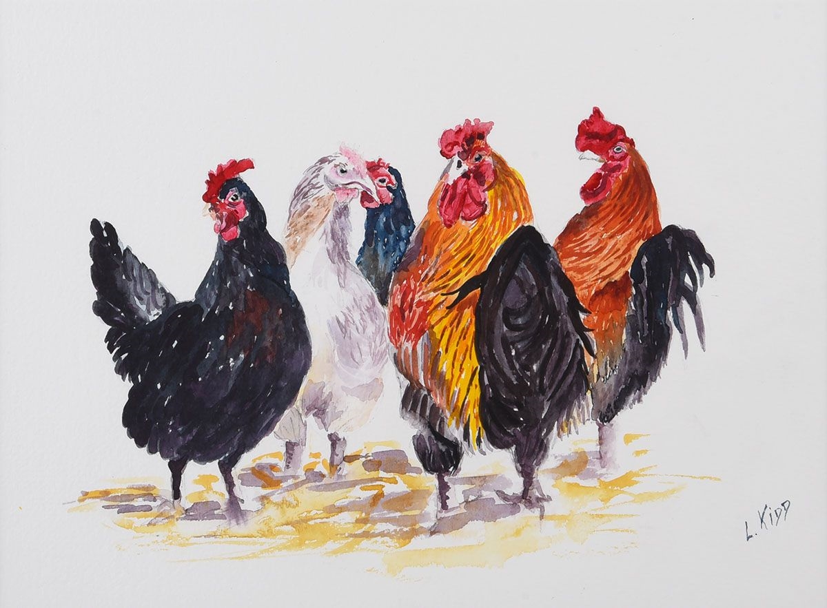 Lorraine Kidd | STARTLED CHICKENS | MutualArt