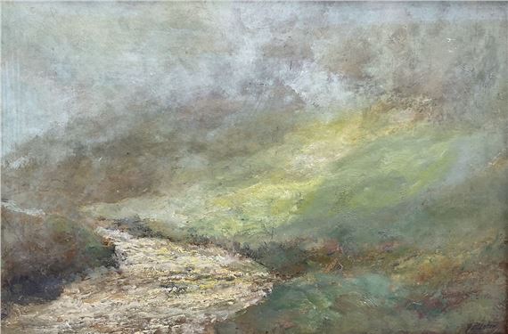 John Falconar Slater | Misty Moorland Stream | MutualArt