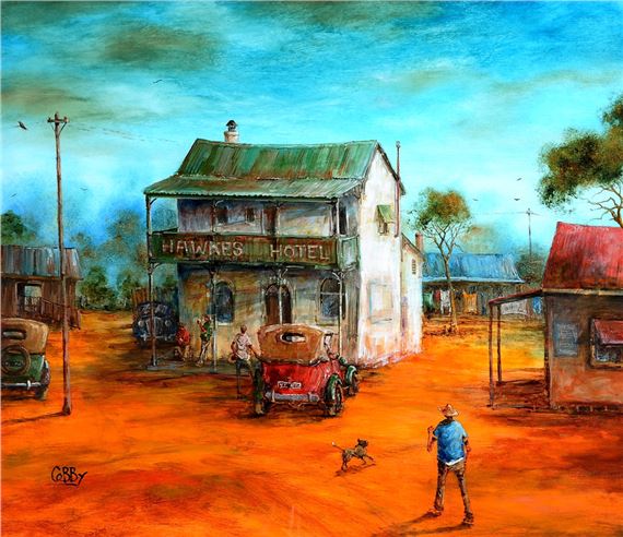 John Cobby | “A Busy Day at Hawkes Hotel” | MutualArt