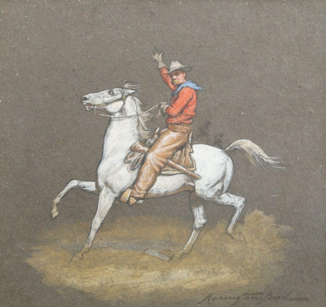 John Alexander Harrington Bird | Study of an American cowboy on a horse ...