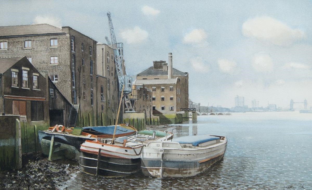 Jonathan Pike | Thames warehouses | MutualArt