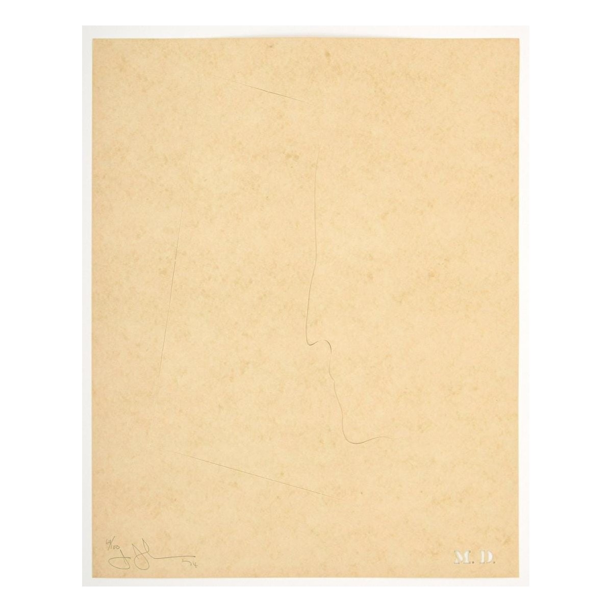 Jasper Johns | Die-Cut on Buff Colored Card (1974) | MutualArt