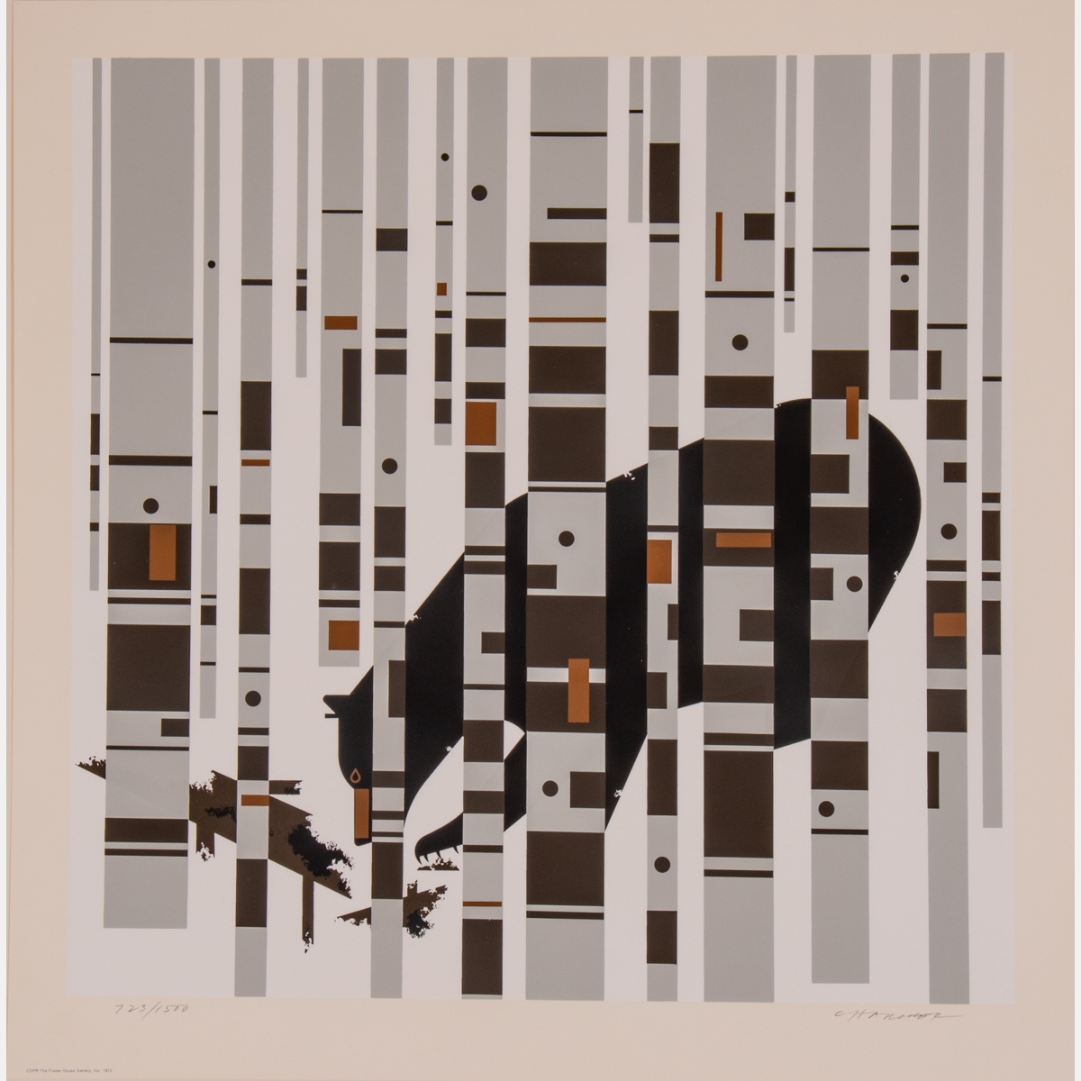Charley Harper | Bear in the Birches | MutualArt