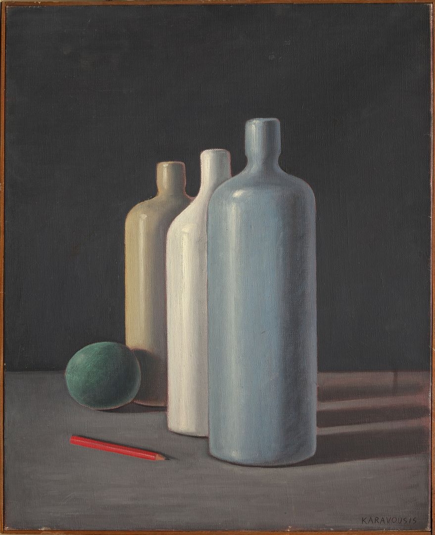 Sarantis Karavouzis | Still life with three bottles | MutualArt