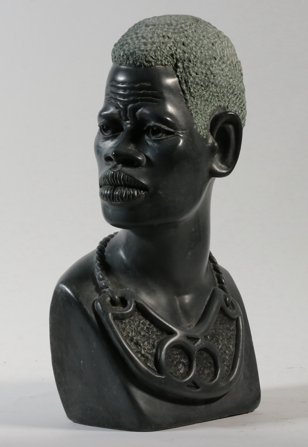 Nicholas Tandi | Shona Greenstone Bust Portrait of African Male | MutualArt