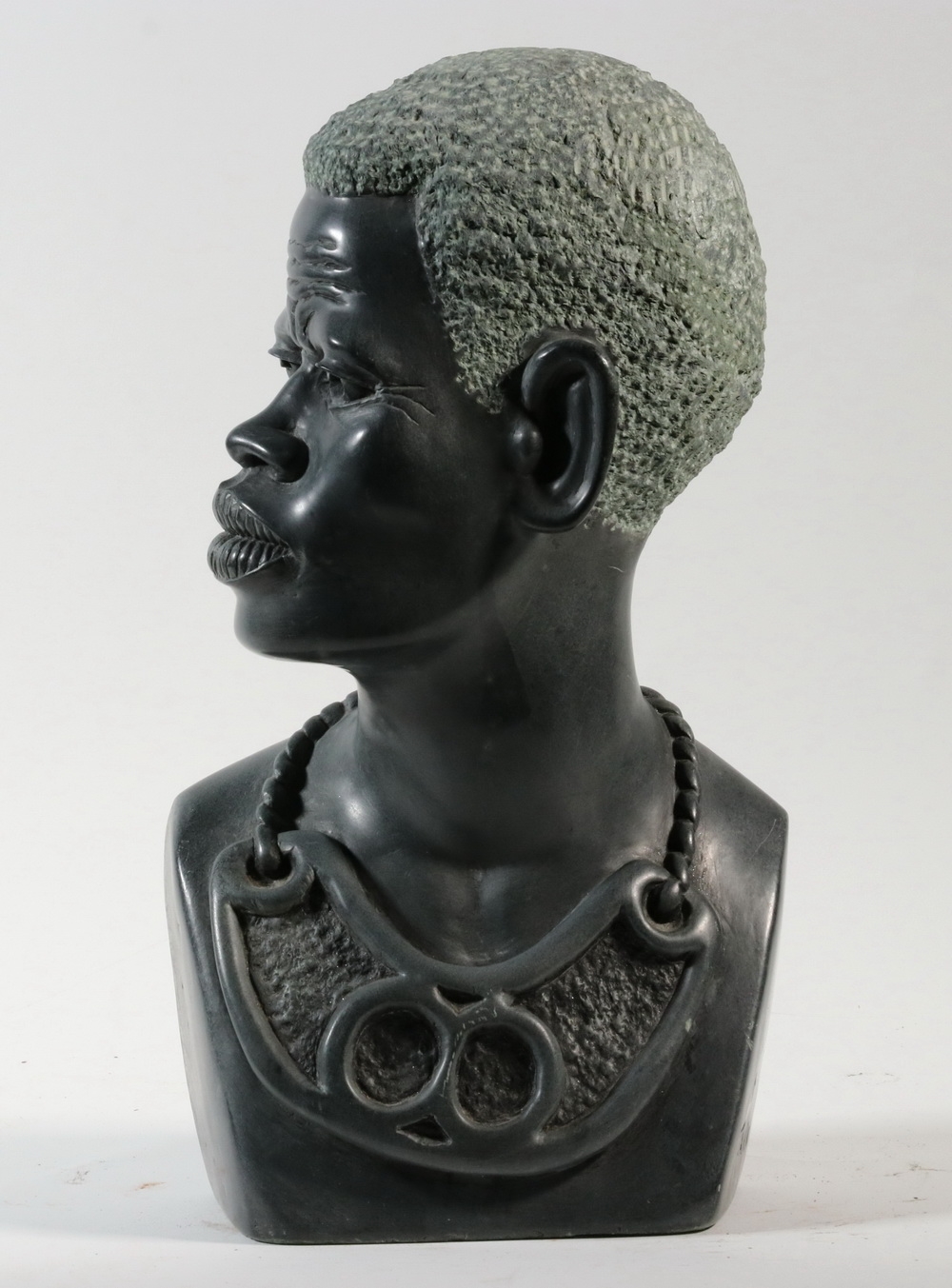 Nicholas Tandi | Shona Greenstone Bust Portrait of African Male | MutualArt