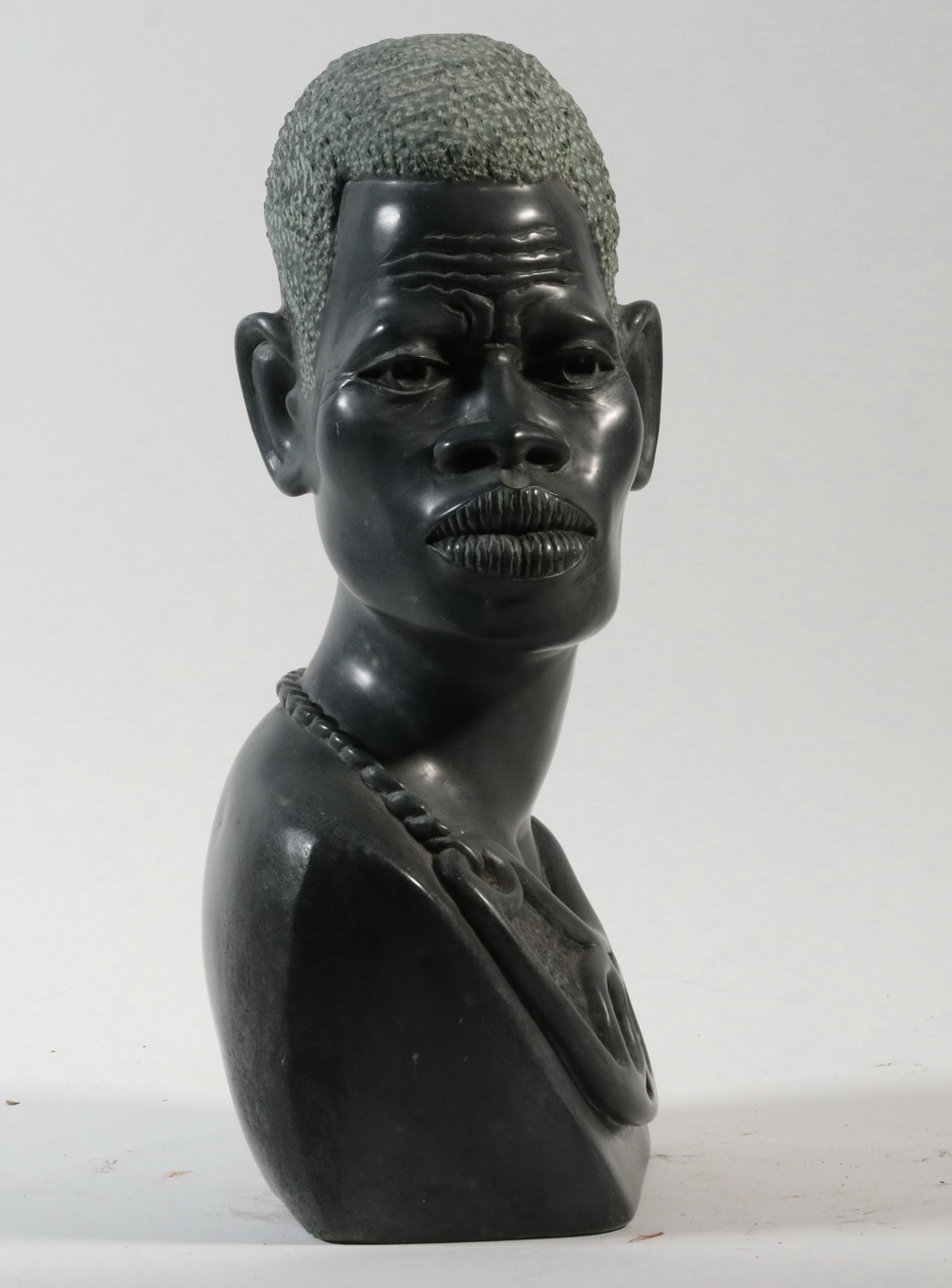 Nicholas Tandi | Shona Greenstone Bust Portrait of African Male | MutualArt