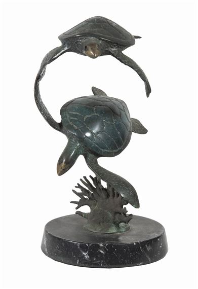Dale Joseph Evers | Wildlife Sculpture of Two Sea Tortoises | MutualArt