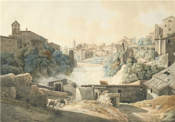 Peter Birmann | View of the falls at Tivoli (1786) | MutualArt