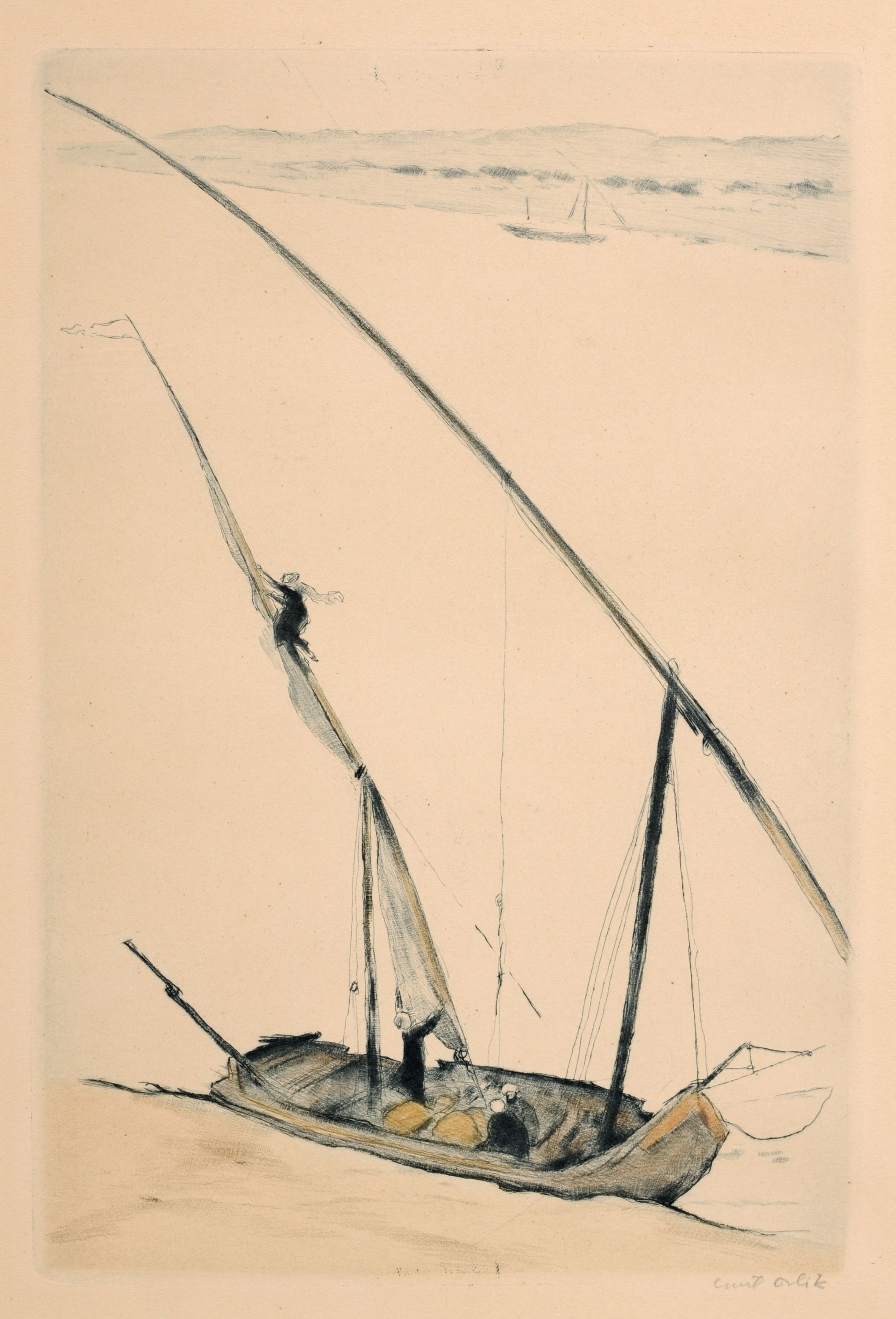 Emil Orlik | Feluke auf dem Nil (1917) | MutualArt