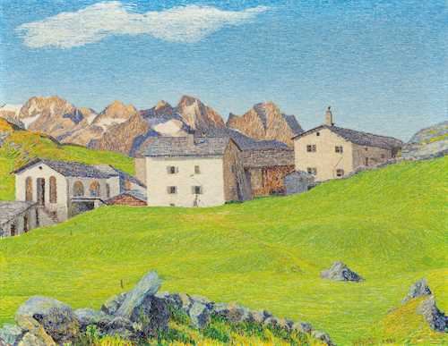 Gottardo Segantini | Engadine landscape (1940) | MutualArt