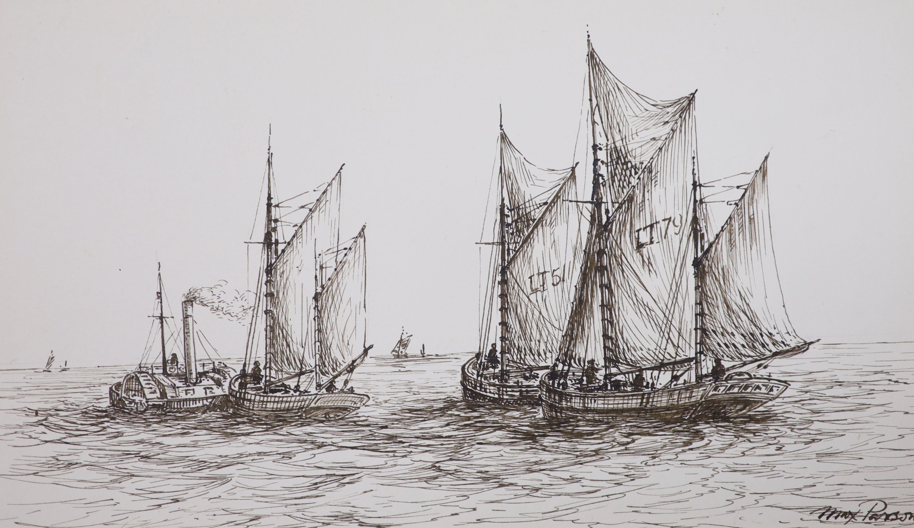 Max Parsons | a group of five watercolour drawings of sailing clippers ...