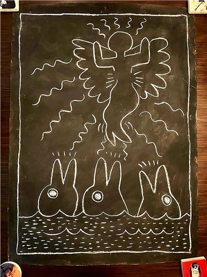 Keith Haring | Subway Drawing Angel Mermaid (Circa 1980) | MutualArt