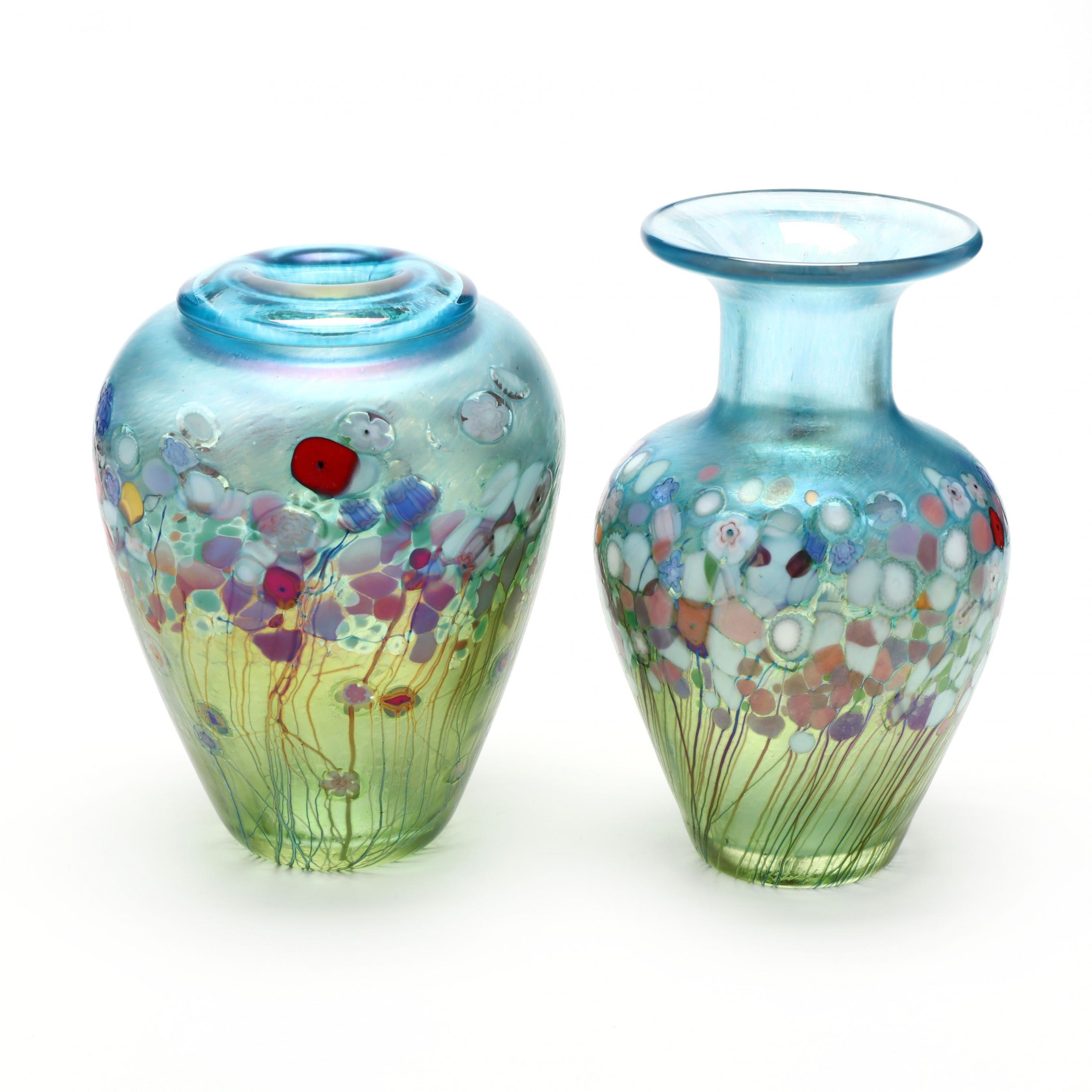 Robert Held | Two Art Glass Vases | MutualArt