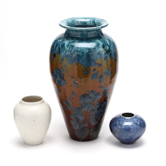 Phil Morgan | Three Crystalline Pottery Vases | MutualArt