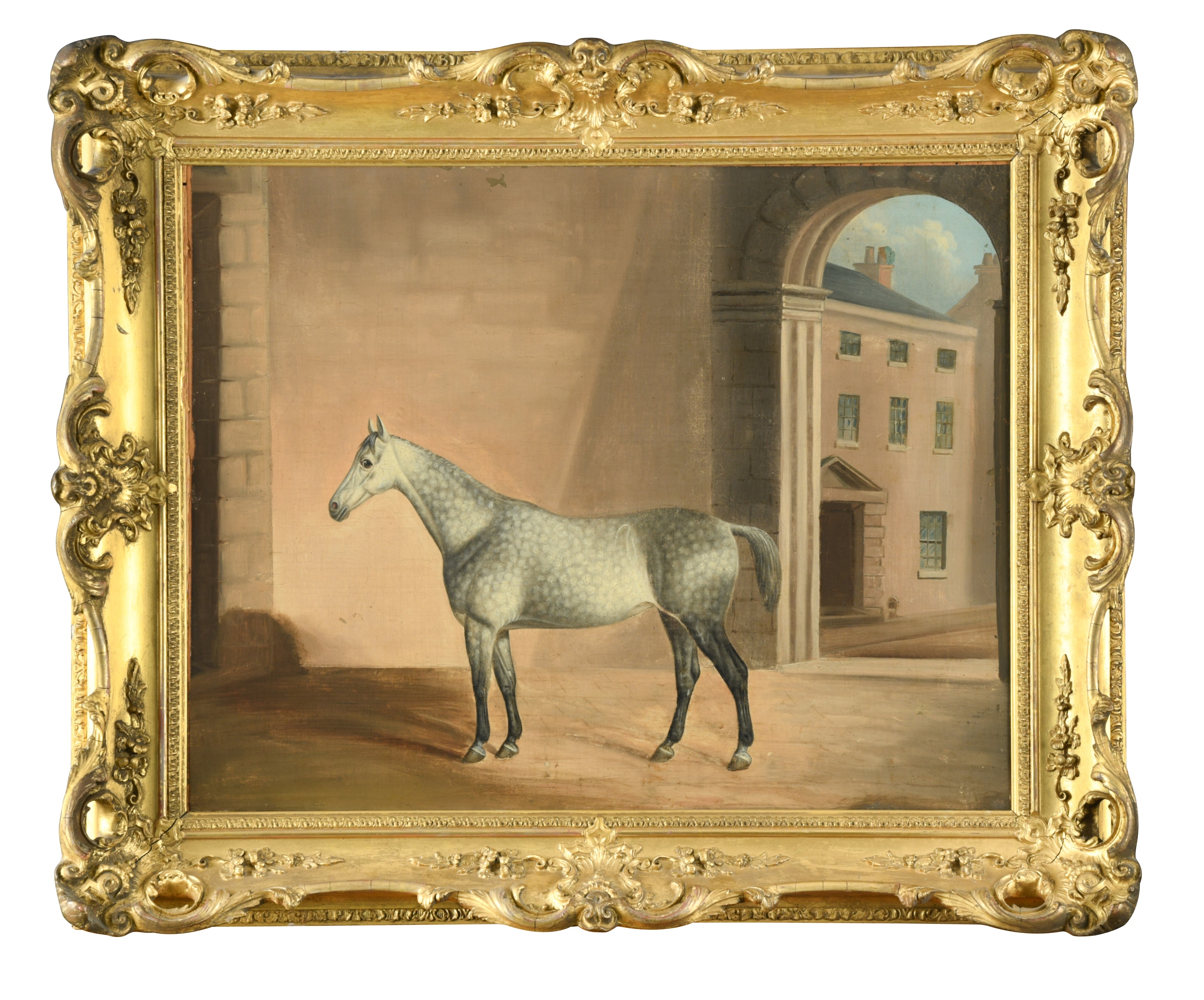 James Loder | Portrait of a grey horse in a courtyard | MutualArt