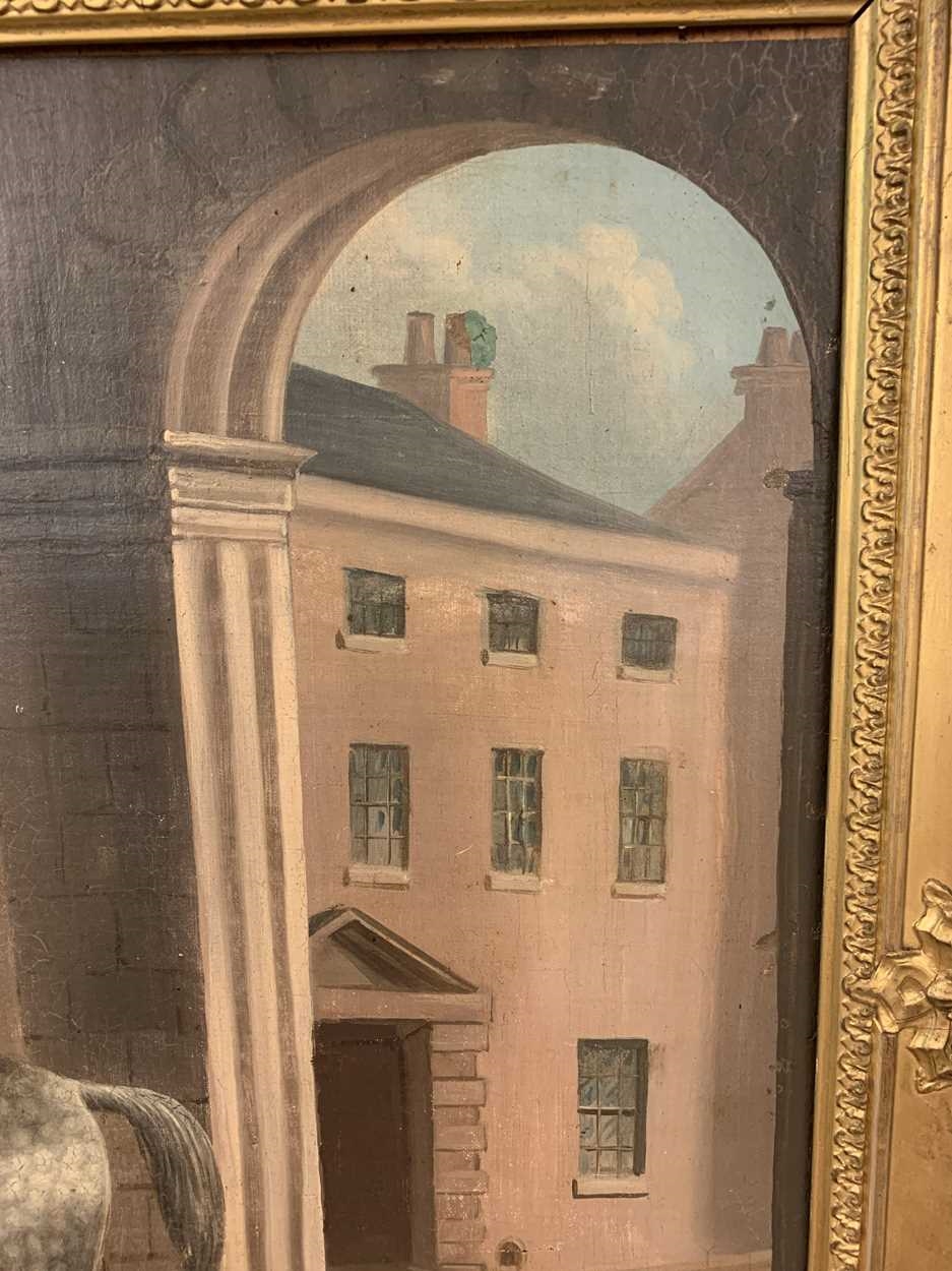 James Loder | Portrait of a grey horse in a courtyard | MutualArt