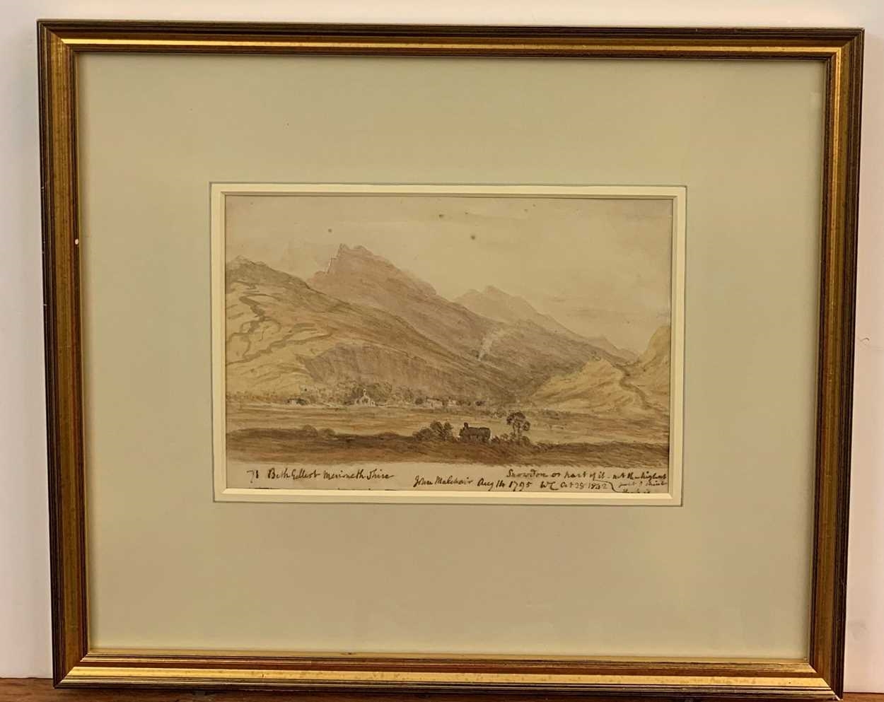 John Baptist Malchair | 'Beth Gellert Merionethshire / Snowdon on part ...