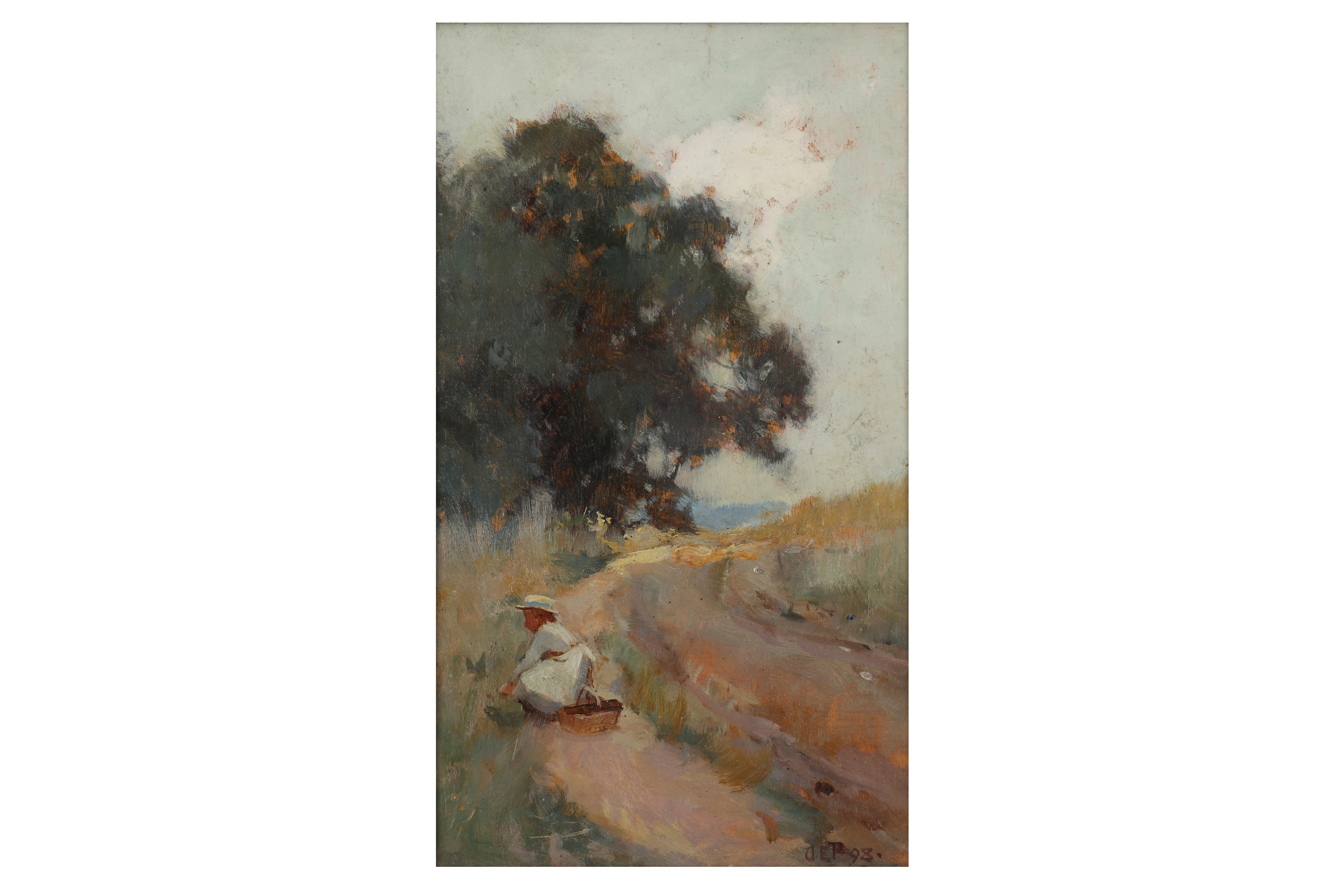 Adam Edwin Proctor | Lady picking wildflowers (1898) | MutualArt