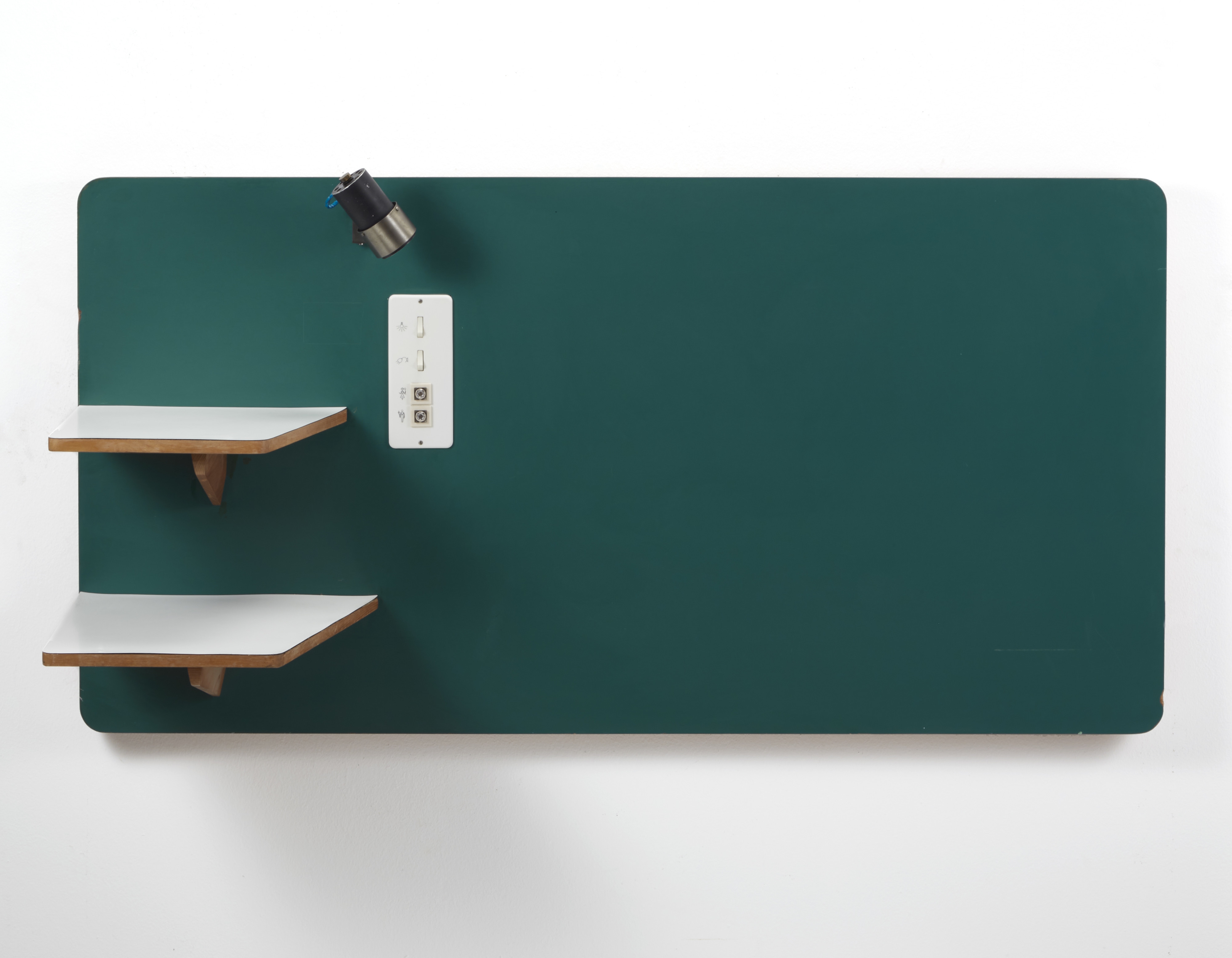 Gio Ponti | Dashboard panel for single bed with two side shelves and a ...