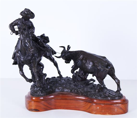 George B. Marks | RIDER WITH STEER AND BABY (1974) | MutualArt