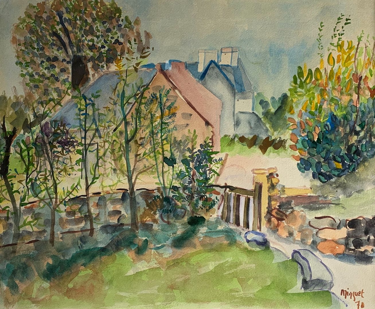 Alexandre Minguet | Jardin clos, Le parc et L'église (Circa 1970 ...