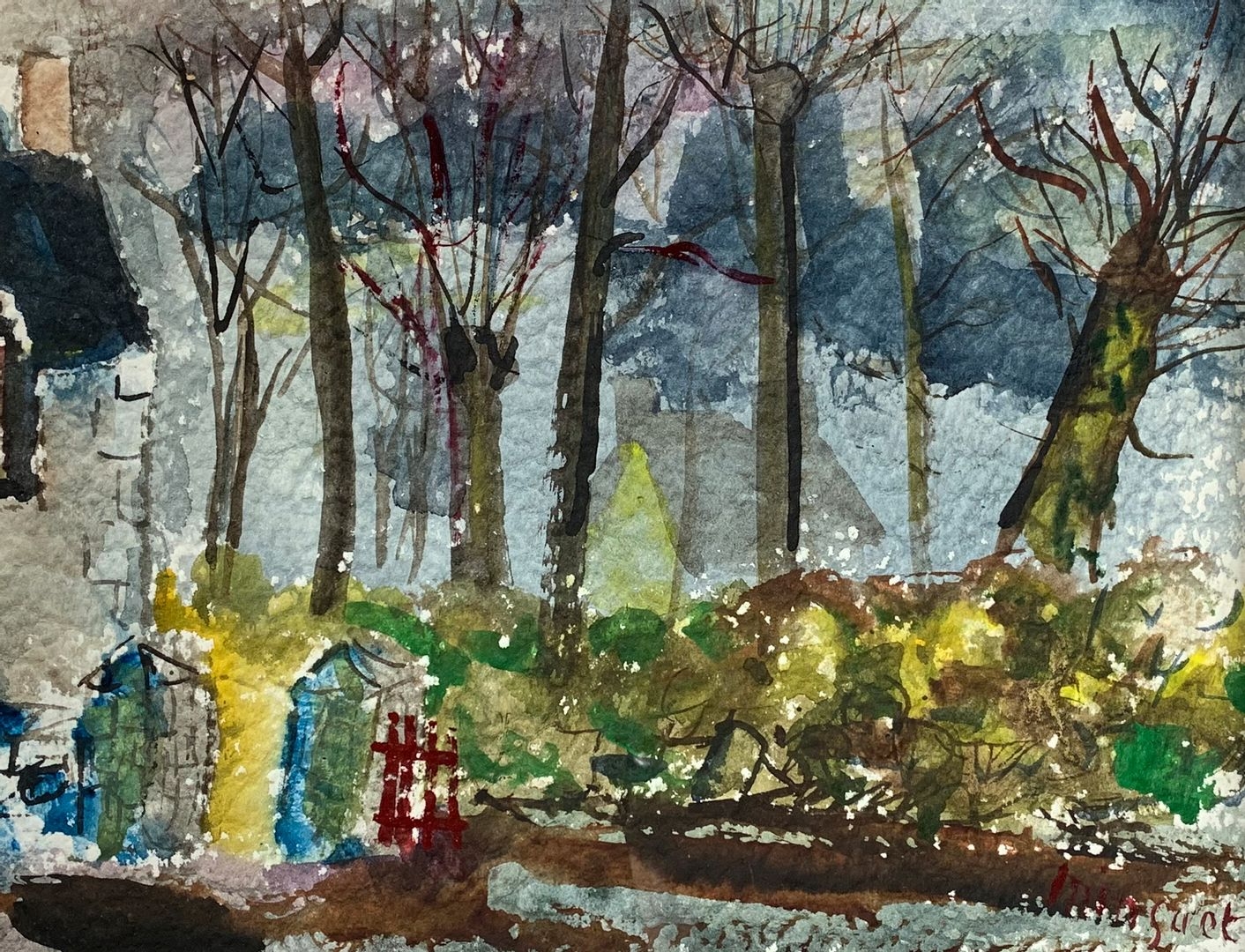 Alexandre Minguet | Jardin clos, Le parc et L'église (Circa 1970 ...
