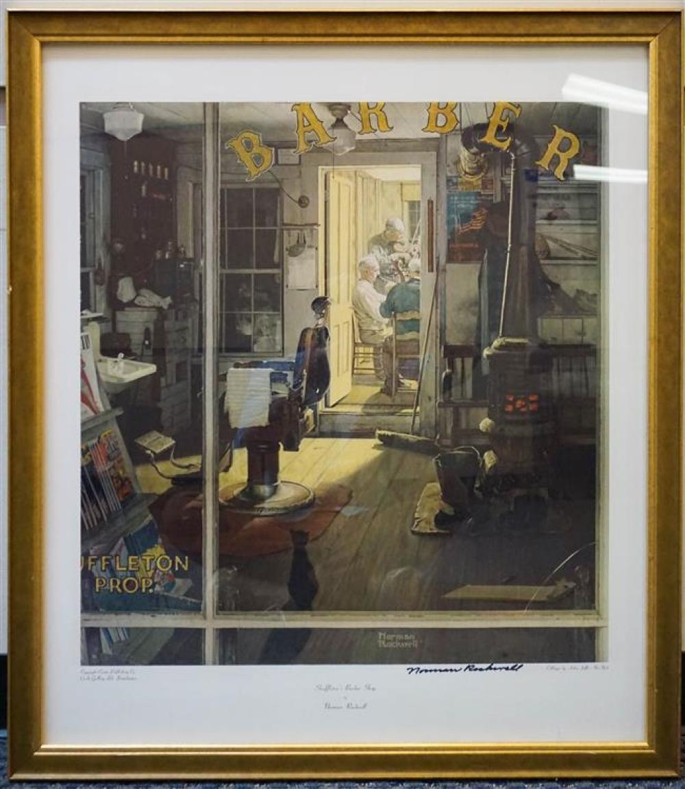 Norman Rockwell | Shuffleton's Barber Shop | MutualArt