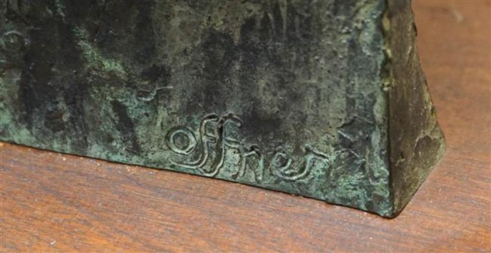 Elliot Offner | Bronze Sculpture of Seated Man on Wood Plinth | MutualArt