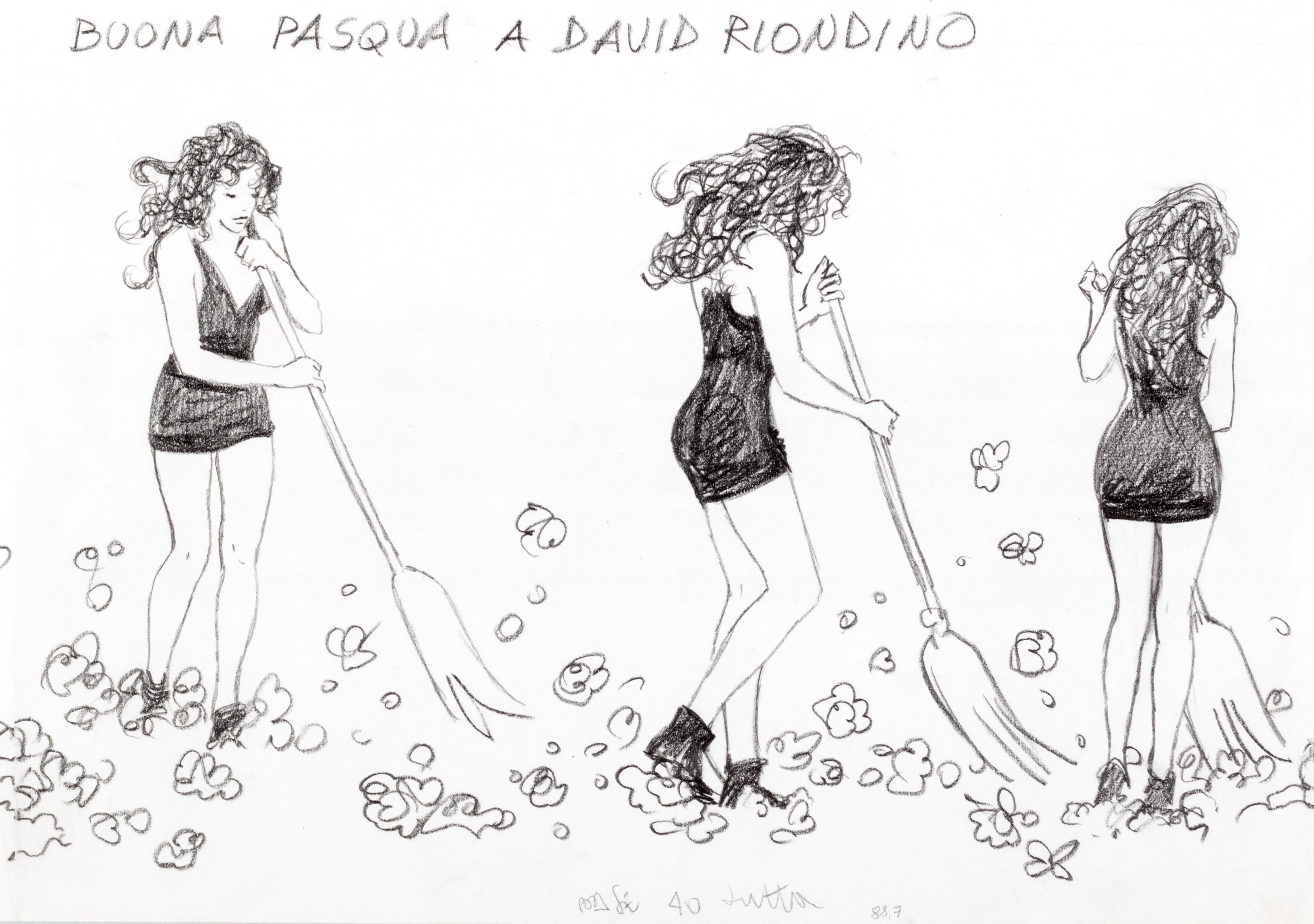 Milo Manara | Happy Easter to David Riondino, (1990) | MutualArt