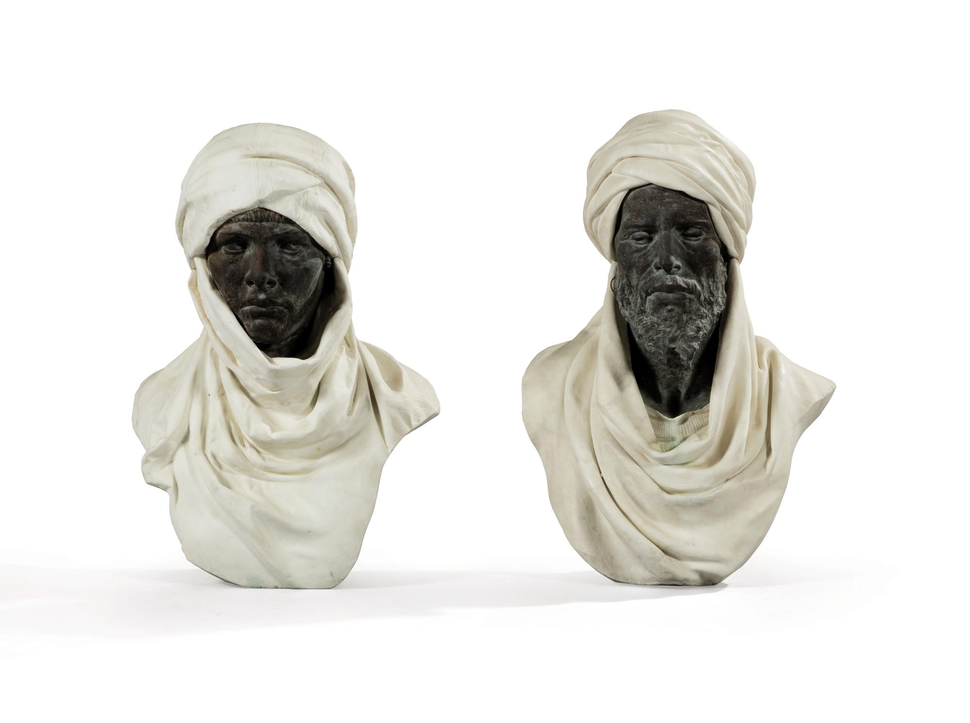 Adolfo Laurenti | A Pair of busts of Men wearing turbans | MutualArt