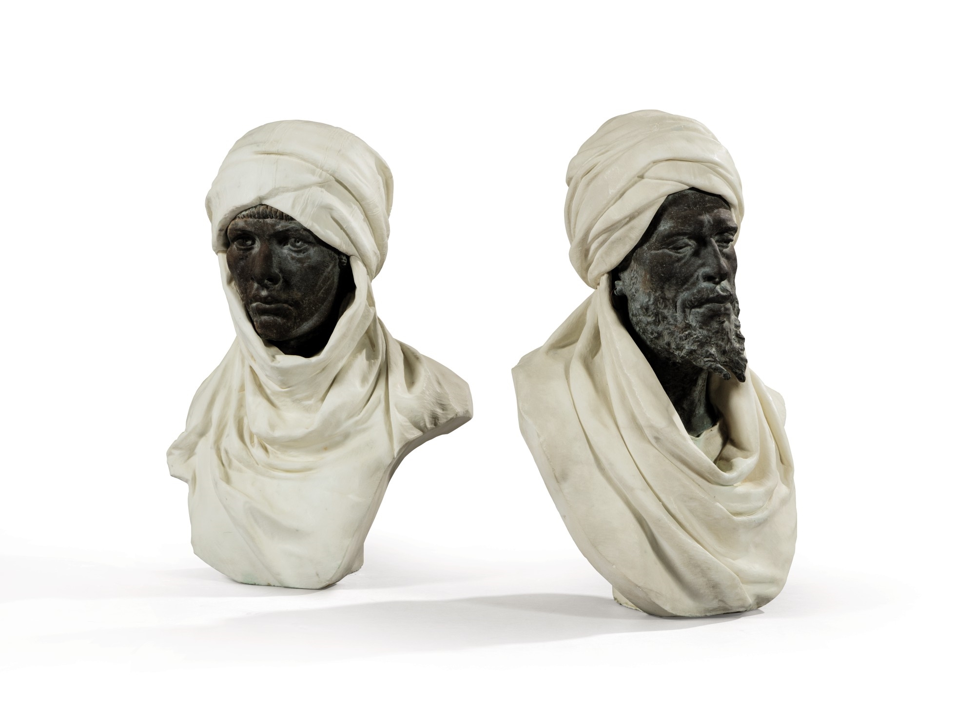 Adolfo Laurenti | A Pair of busts of Men wearing turbans | MutualArt