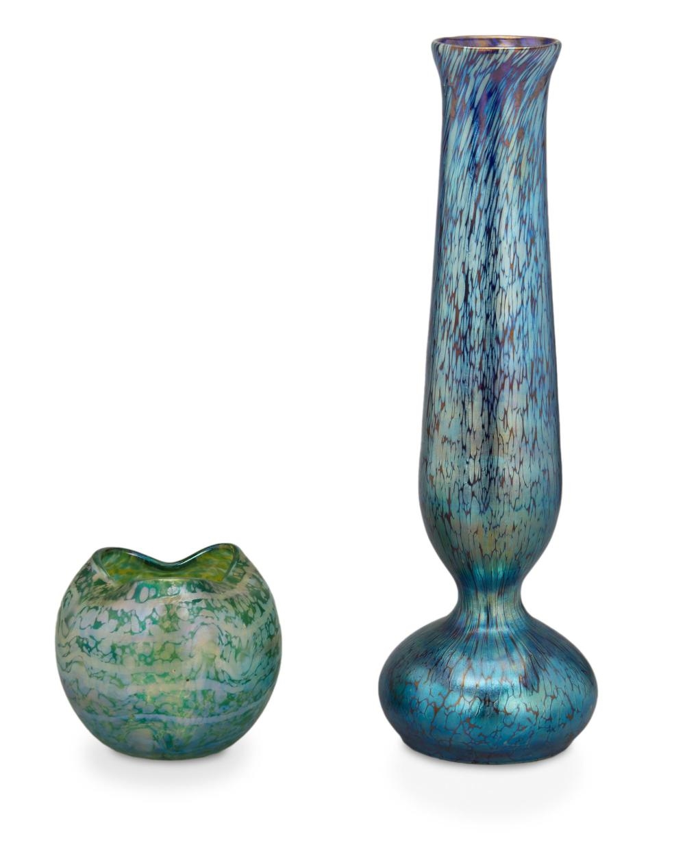 Loetz | Two Loetz-style art glass vases | MutualArt