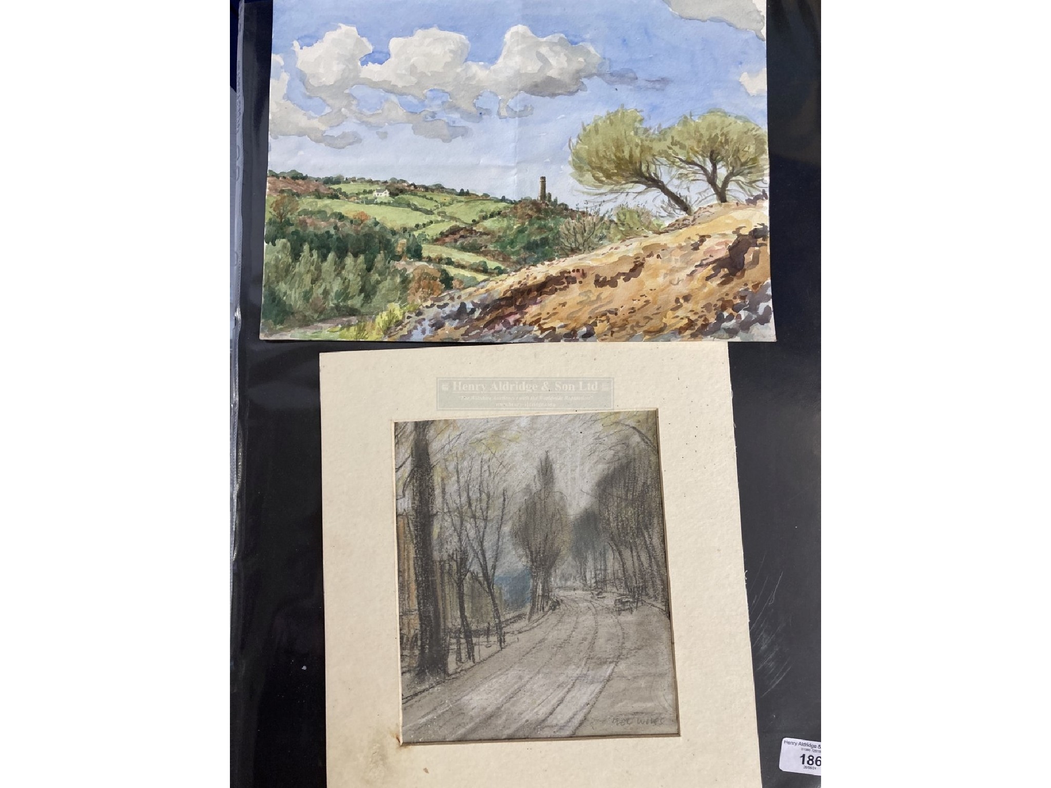 Alec Wiles | Sketch of a tree lined road; Cornish landscape | MutualArt