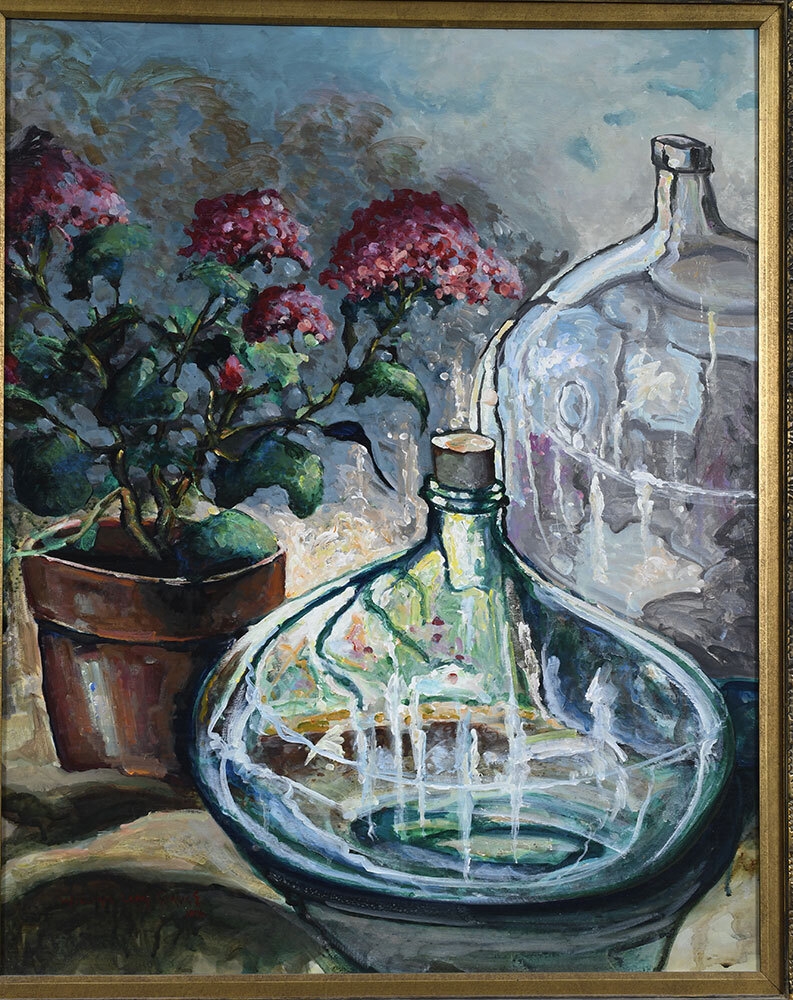 William Leon Stacks | Still Life with Geraniums (1986) | MutualArt