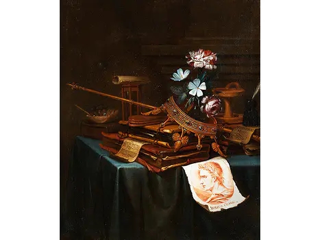 Vincent Laurensz van der Vinne I | A VANITAS STILL LIFE WITH A CRYSTAL ...