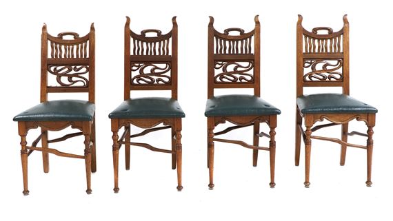 Arthur Heygate Mackmurdo | A set of eight Arts and Crafts oak dining ...