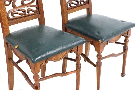 Arthur Heygate Mackmurdo | A set of eight Arts and Crafts oak dining ...