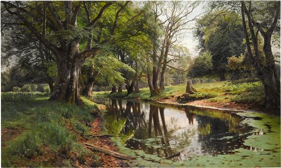 Peder Mork Monsted | A Woodland Stream on a Summer Day (1907) | MutualArt